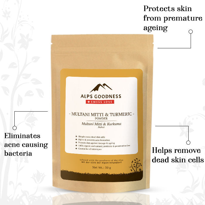 Multani Mitti & Turmeric Powder (50 gm) – Alps Goodness