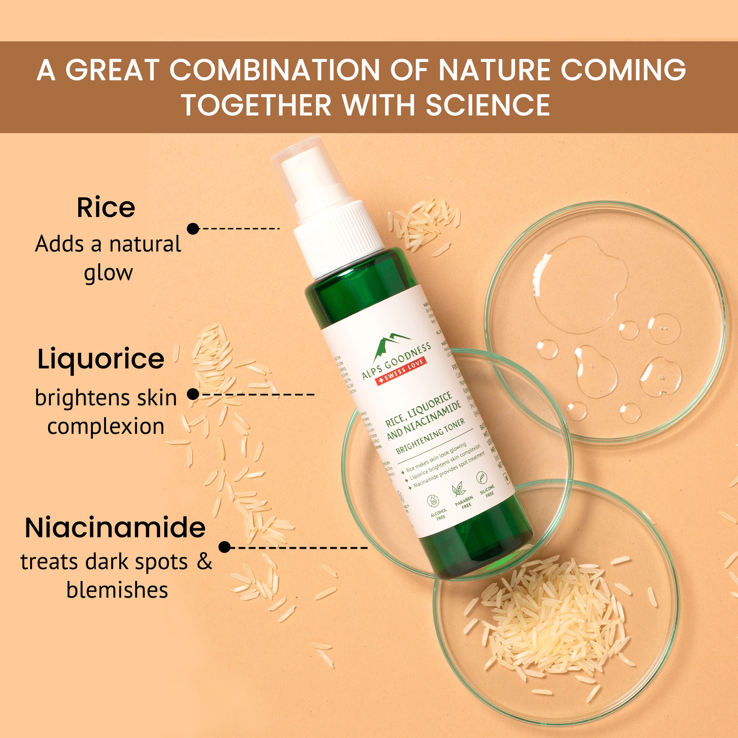 Alps Goodness Rice, Liquorice & Niacinamide Brightening Toner for Norm